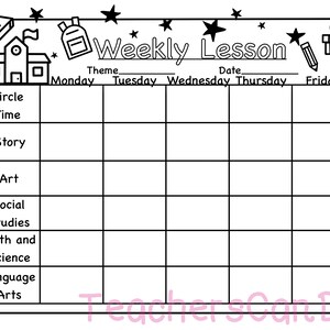 Back to School Themed Lesson Plan Template - Instant Download - Etsy