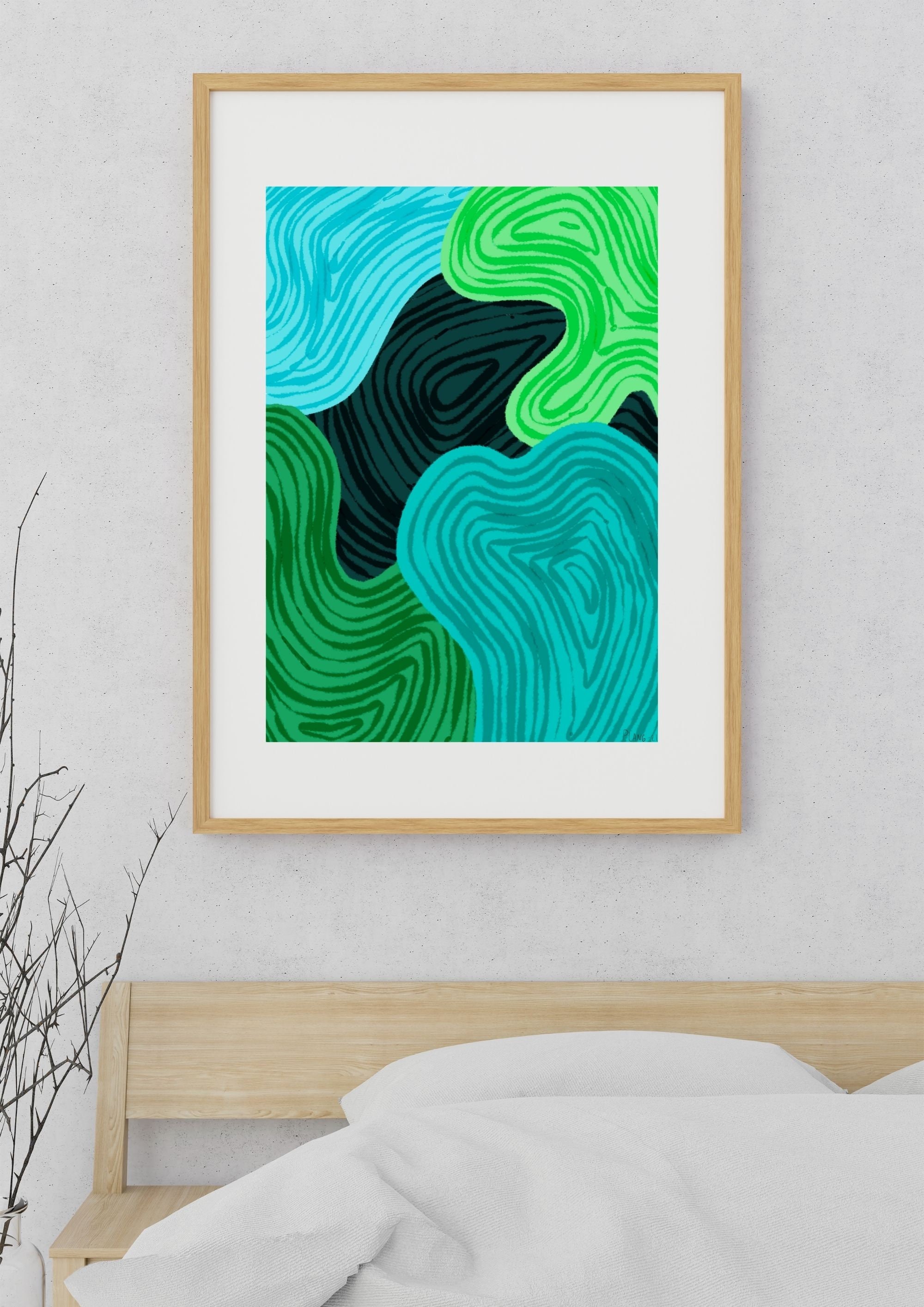 Colorful Abstract Digital Art Print Psychedelic Wall Art Digital ...