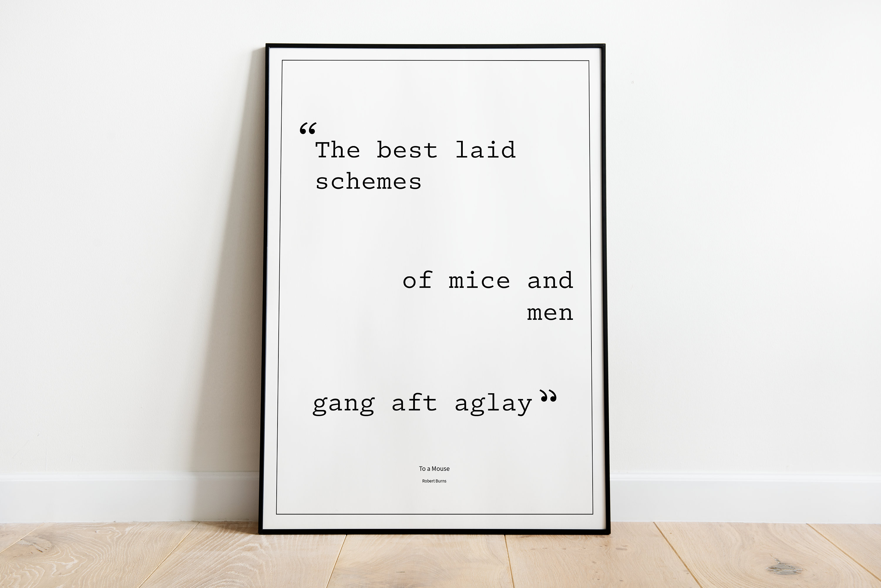 To a Mouse Robert Burns Quote Print A4 Digital Download PDF & JPEG - Etsy