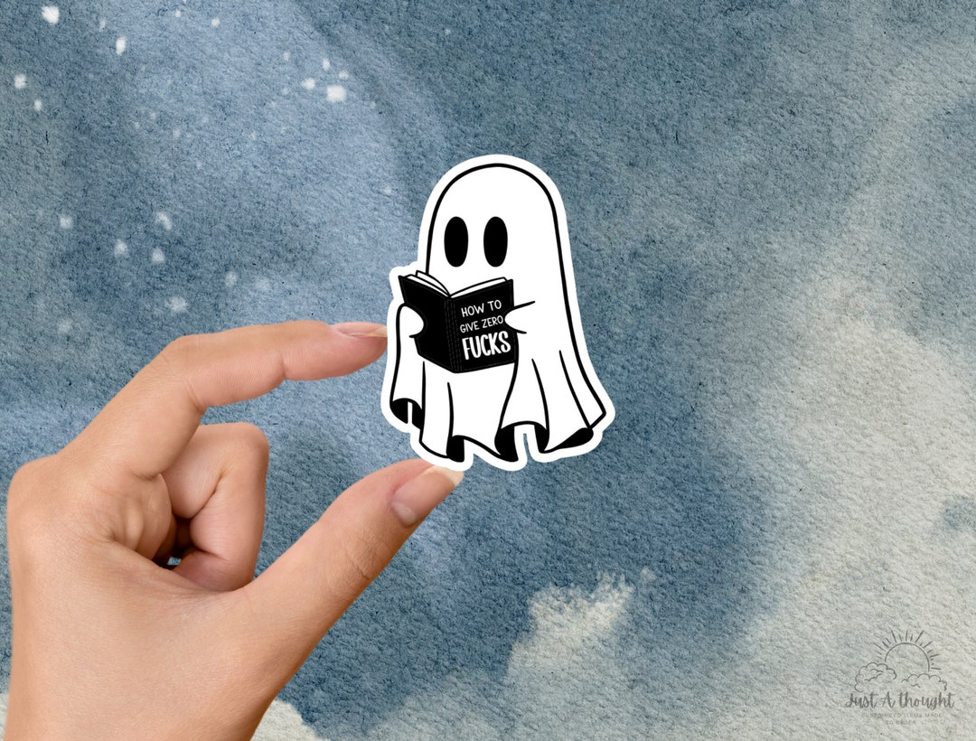 Ghost Sticker I Ghost Reading Book I Funny Ghost Sticker I Book Reader ...