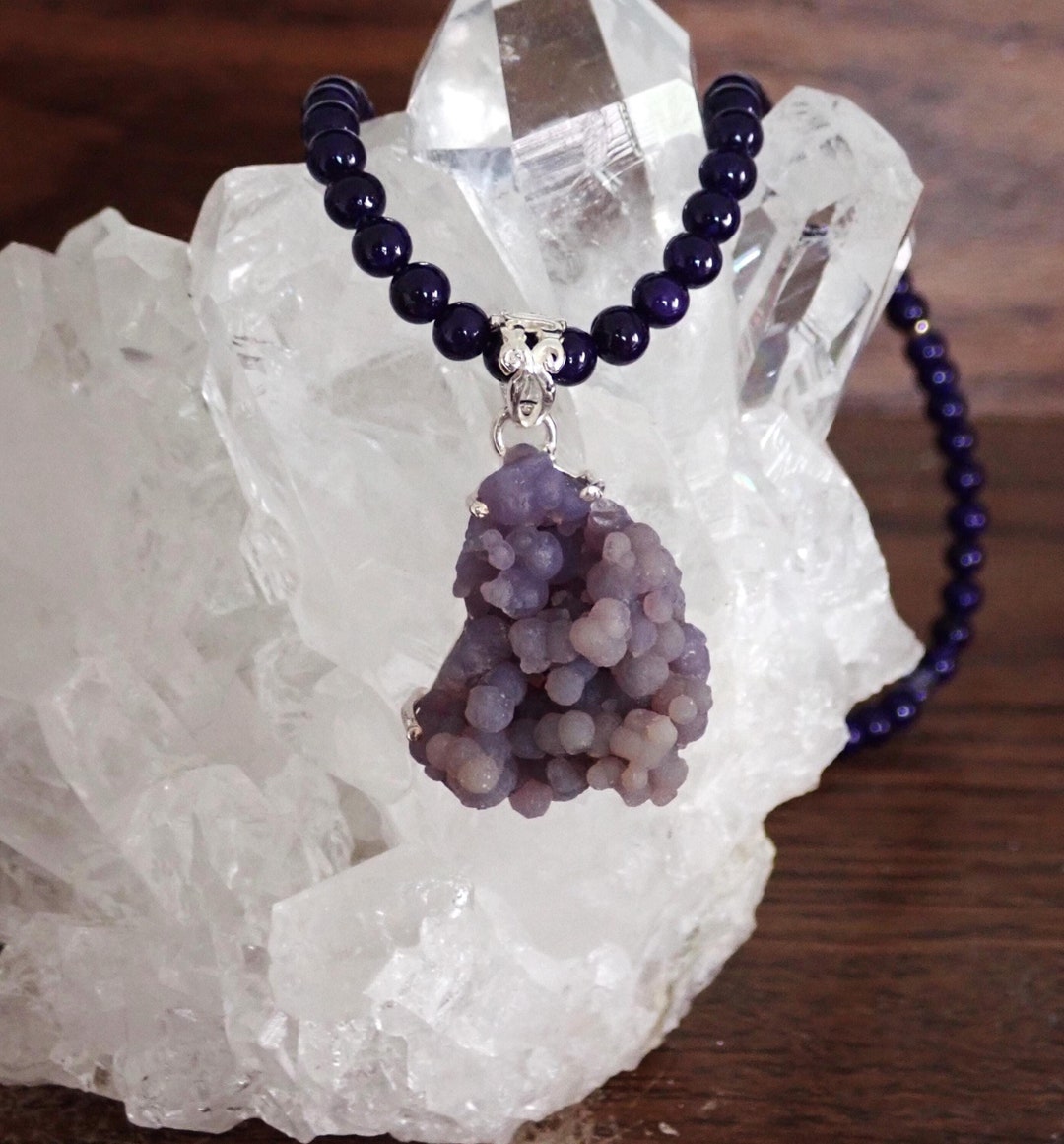 Botryoidal Grapes Agate 925 Sterling Silver Pendant Riverstones Gemstones Necklace - Etsy