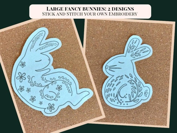 Bunny Rabbit Pattern Stick and Stitch Embroidery Pattern - Etsy