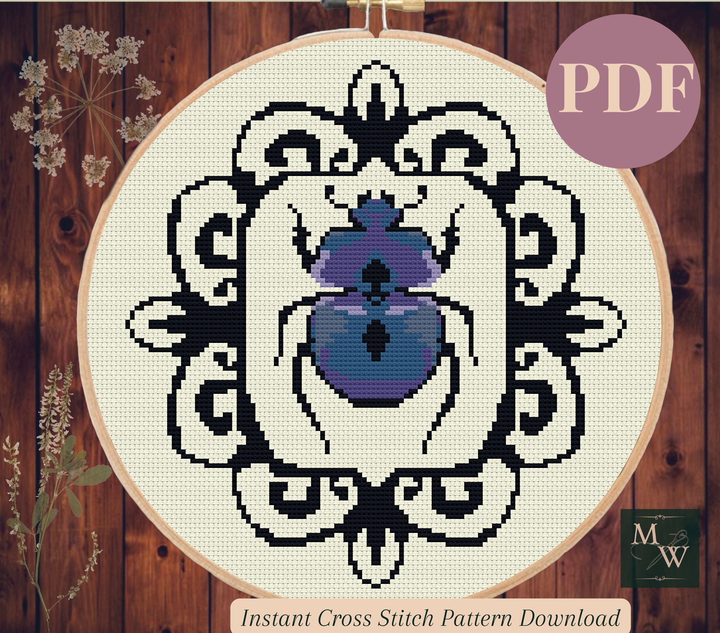 Victorian Gothic Cross Stitch Pattern Digital PDF Download Dumbledore ...