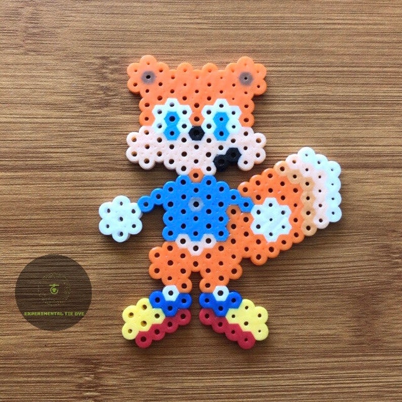 Conker the Squirrel Perler Bead Stand , Kandi Necklace , Perler Beads ...