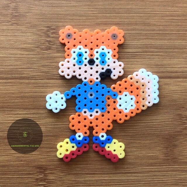 Conker the Squirrel Perler Bead Stand , Kandi Necklace , Perler Beads ...