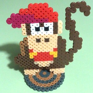 Monkey Perler Bead Sprite W Stand , Perler Figurine , Video Game Bead ...