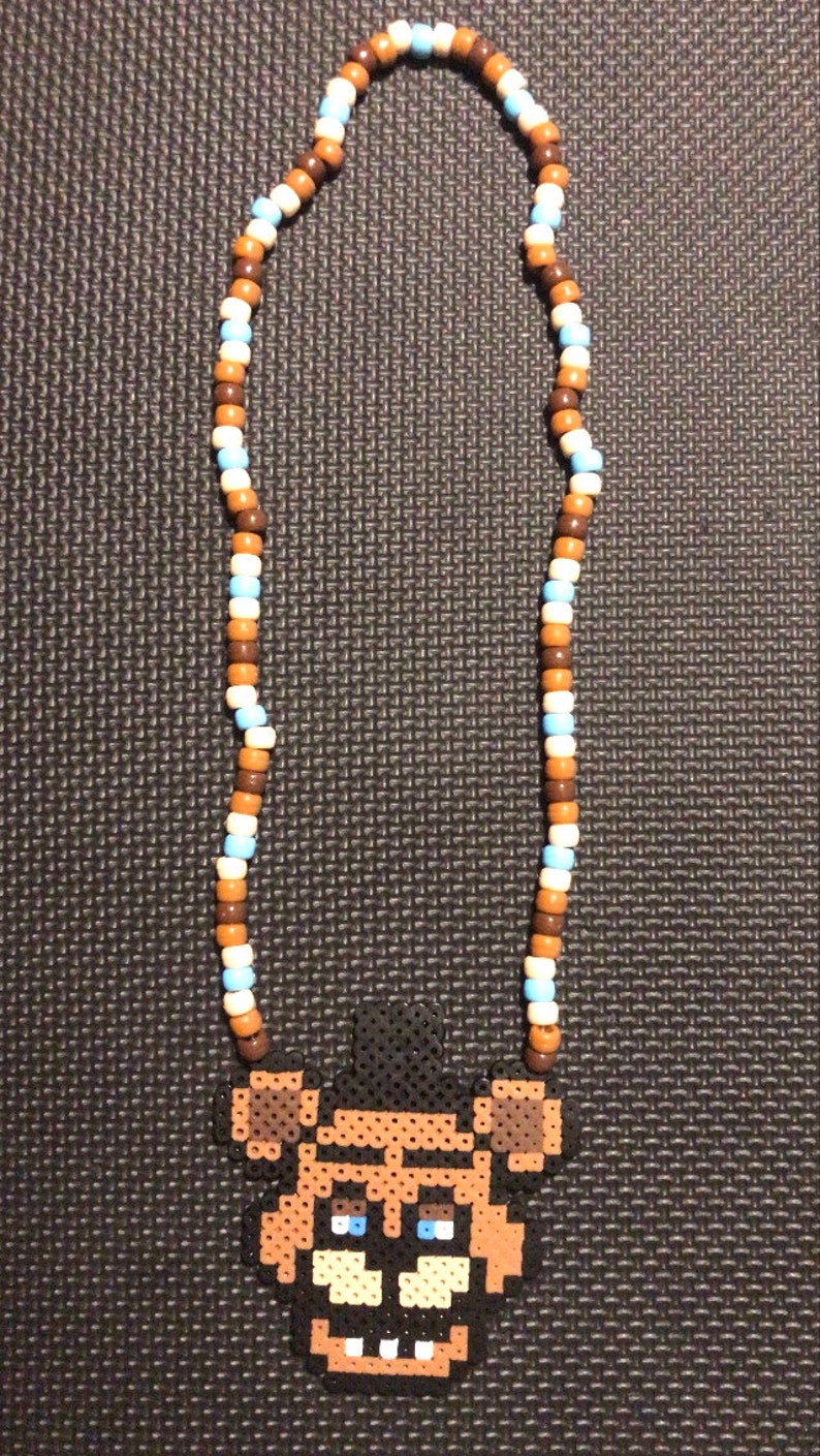 FNAF Kandi Necklace Handmade FNAF Pixel Art Five Nights at Freddys Hama ...