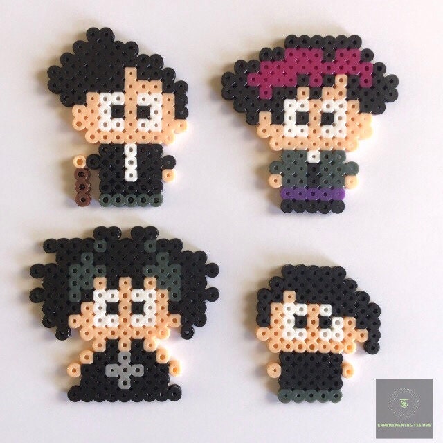 Goth Kids Perler Bead Keychain, Handmade Pixel Art - Etsy