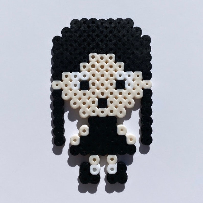 Wednesday Perler Sprites , Handmade Perler Beads , Gothic Girl Pixel ...