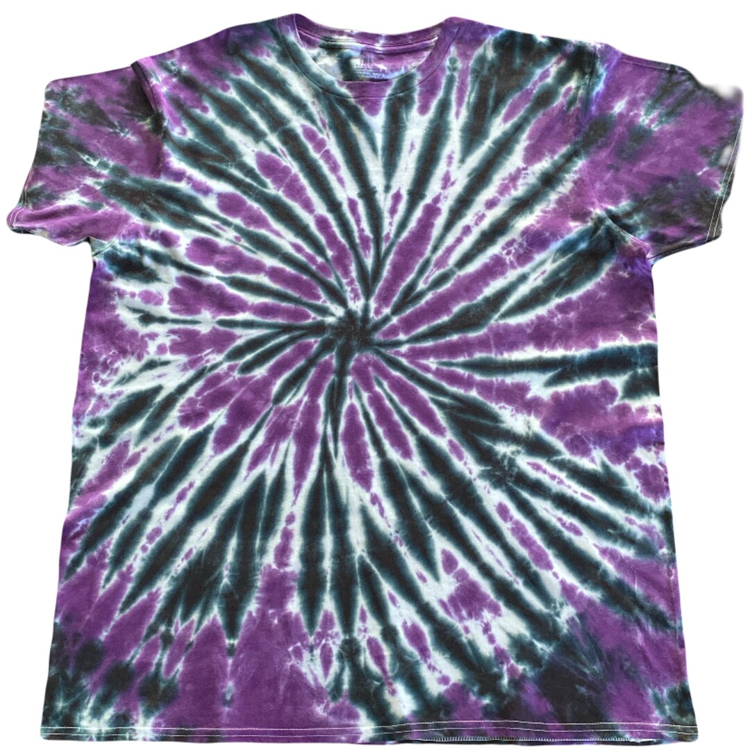 Black & Purple Tie Dye Shirt, Handcrafted Tie Dye - Etsy
