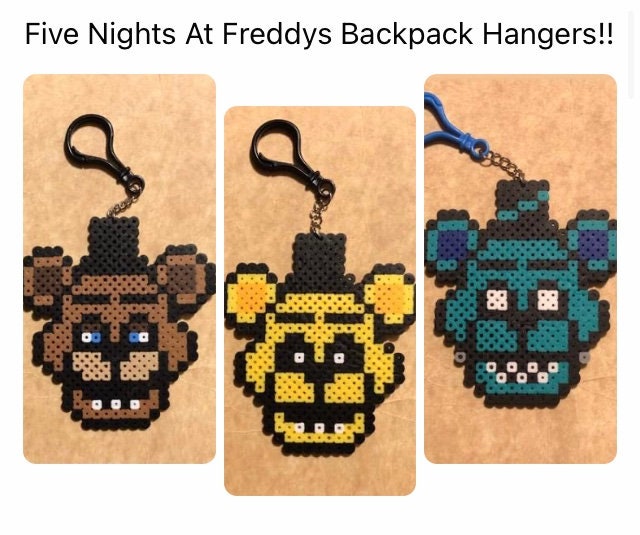 Handmade FNAF Perler Beads , Five Nights at Freddys Bag Clips ...