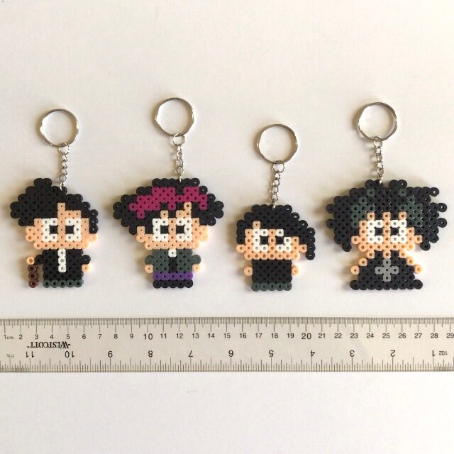 Goth Kids Perler Bead Keychain, Handmade Pixel Art - Etsy
