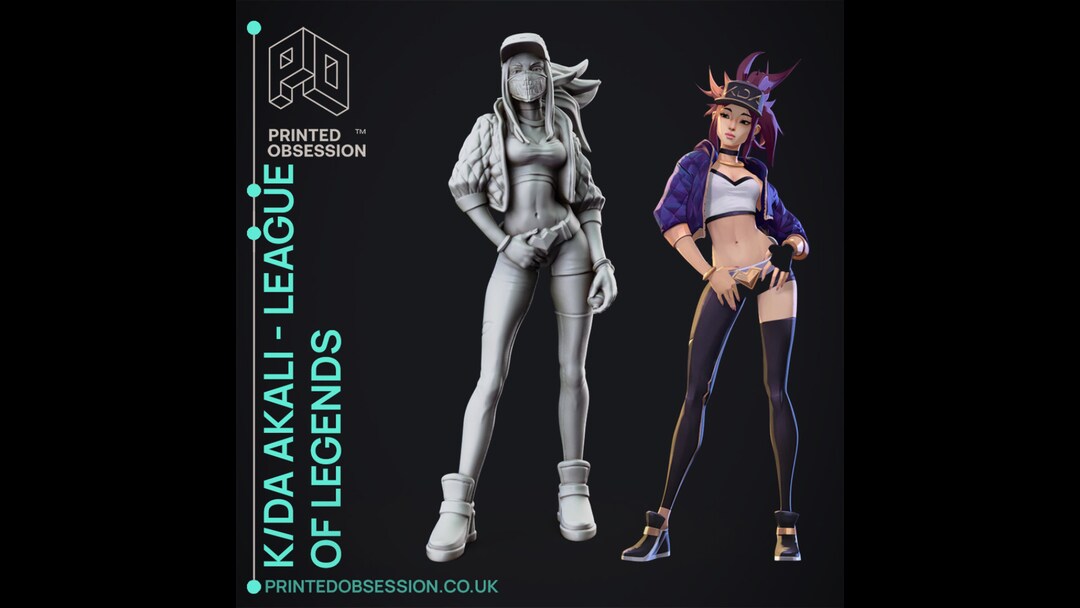 Akali KDA lol Printed Obsession 3D Resin Print Dnd,pathfinder,rpg,gloomhaven,3d Print,pinup ...