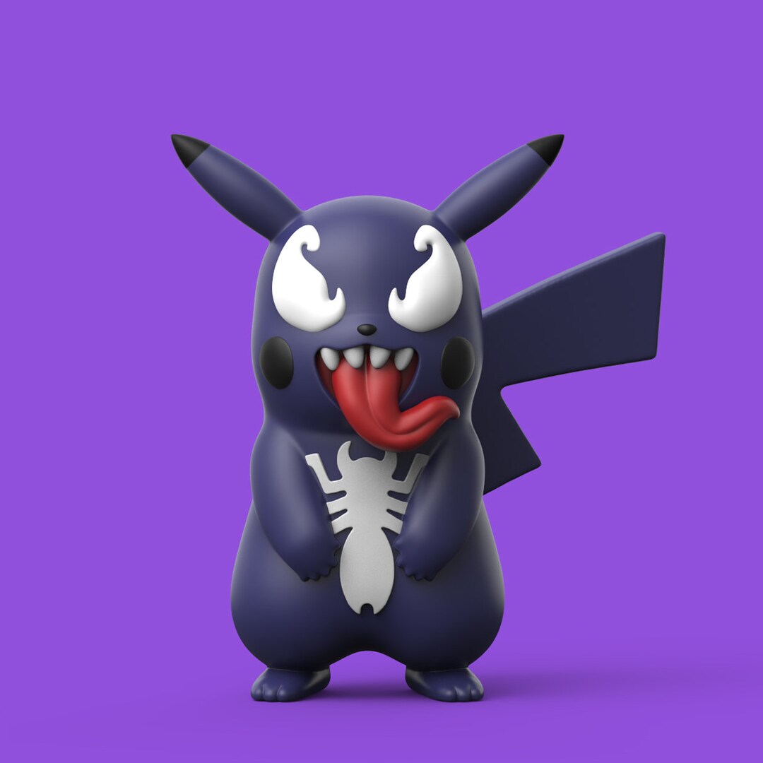 Venom Pikachu Pokemon Fan Art 3D Resin Print Dnd,unpainted,collectible ...