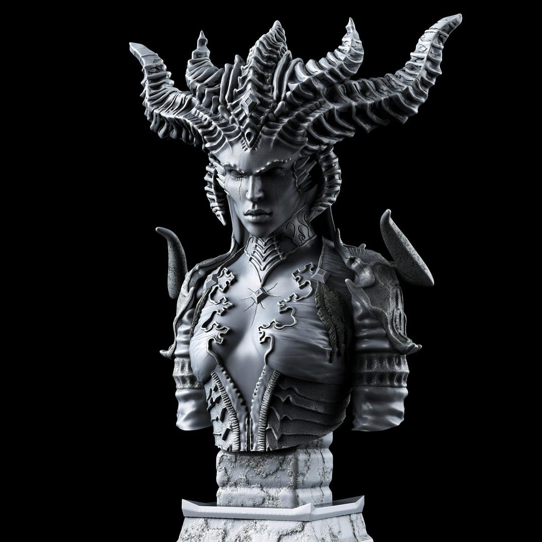 Demoness D4 Bust STL File: 3D Printable Miniature File for Dnd, RPG ...