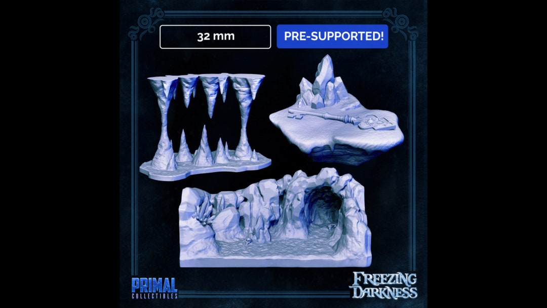 Freezing Darkness Cave Terrain Set | Primal Collectables | 3D Resin Art ...