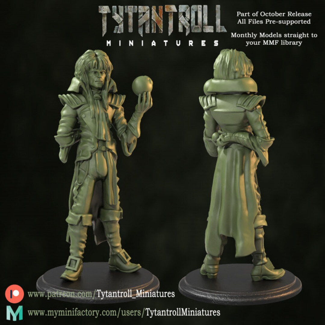 Goblin King Mini - David Bowie | Tytantroll Miniatures| 3D Resin Art ...