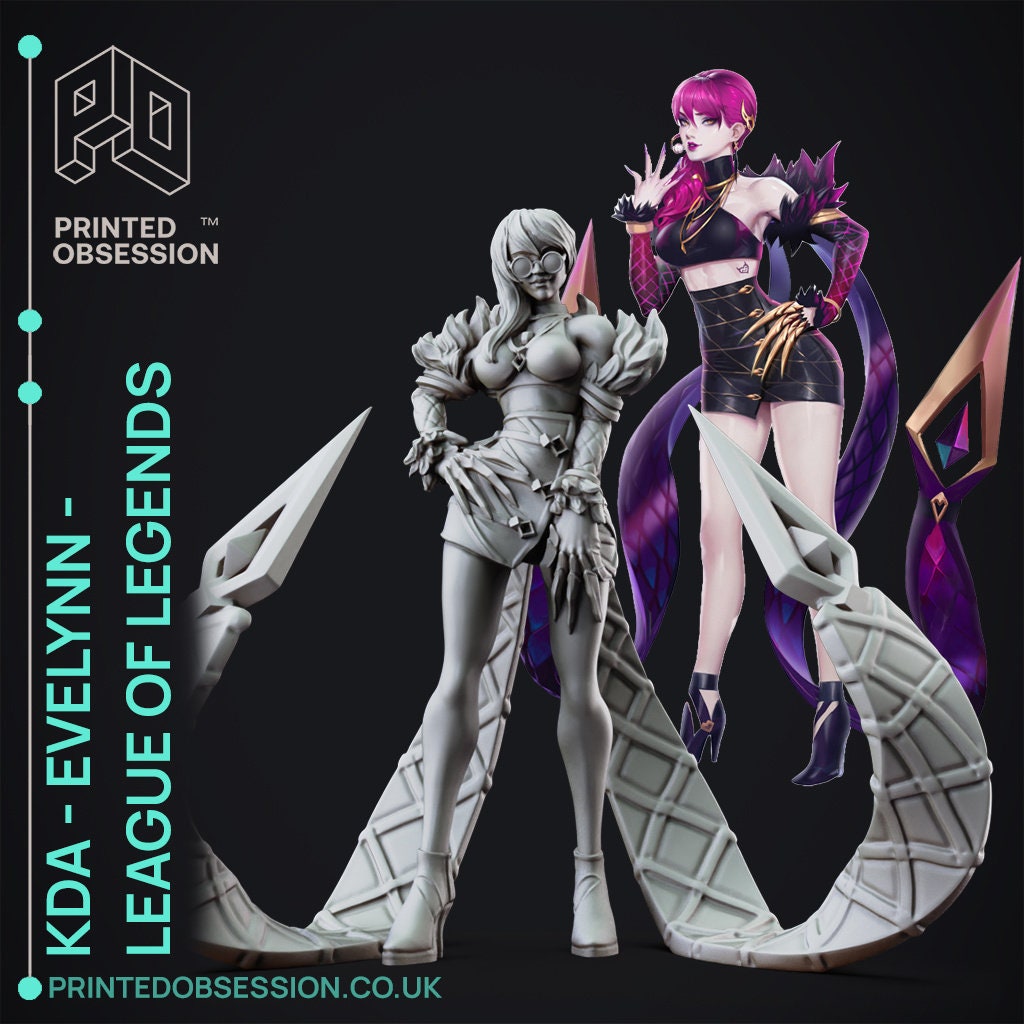 Evelynn KDA Two Vers Fan Art Lol Printed Obsession 3D - Etsy