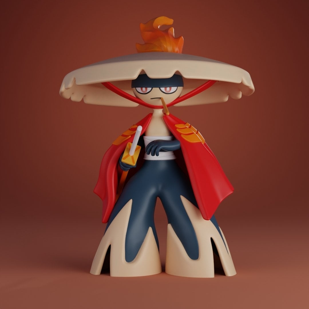 Bushi Palworld Fan Art 3D Resin Printed Ninja Warrior,samurai,fire ...