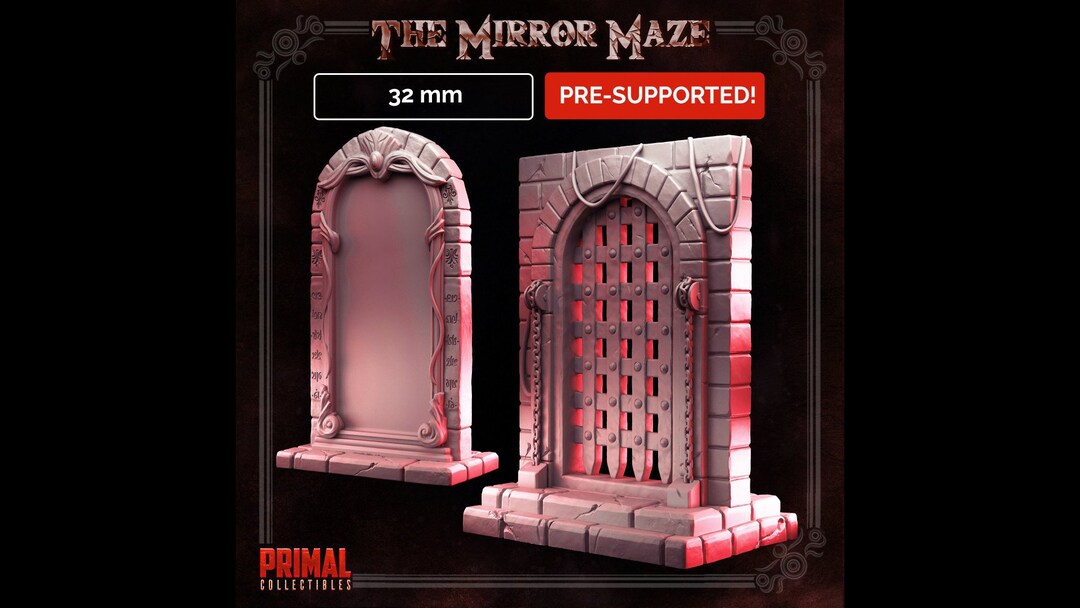 Portcullis and Mirror primal Collectibles3d Resin Printed dnd,tabletop Gaming,rpg,3d Printed ...