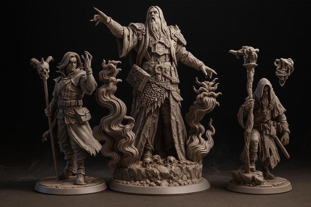 Coven of the Black Flame – 3-piece Dark Magic Miniature Set | 75mm ...