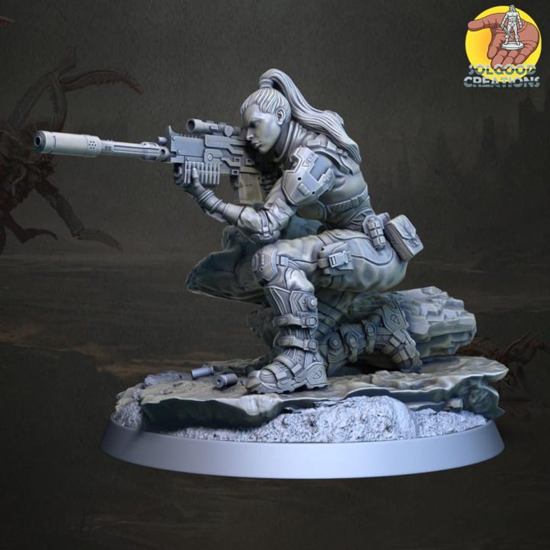 Sci Fi Sniper Miniature: 3D Resin Print,tabletop Gaming, Dnd, RPG - Etsy