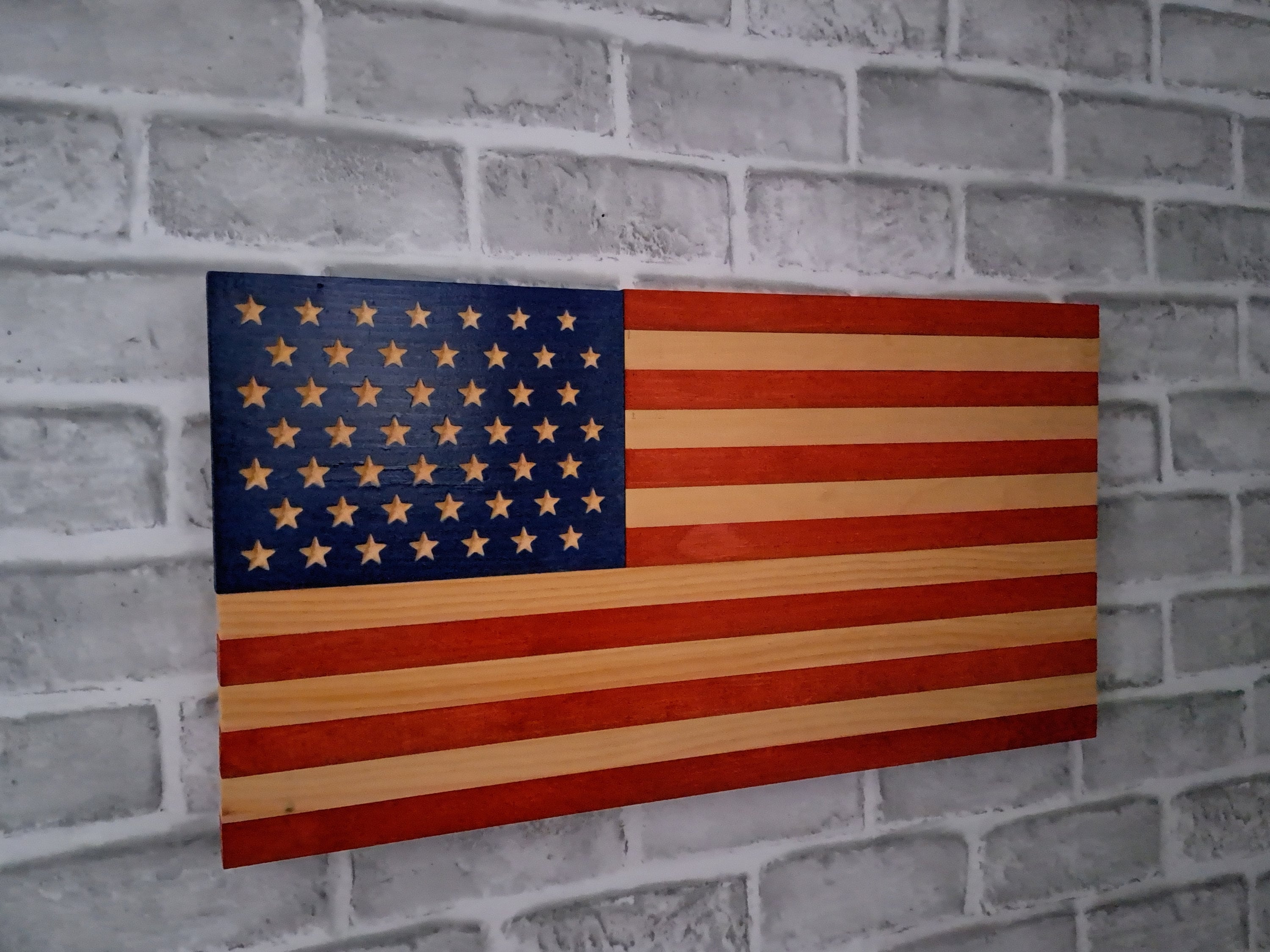 Handmade Wooden American Flag - Etsy