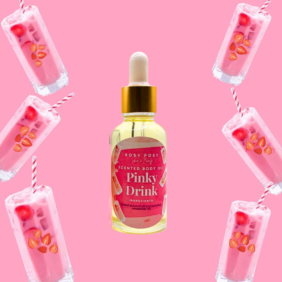 Pinky Drink Body Oil, 1 Oz. Glass Dropper Bottle Body Oil, Pink Drink ...