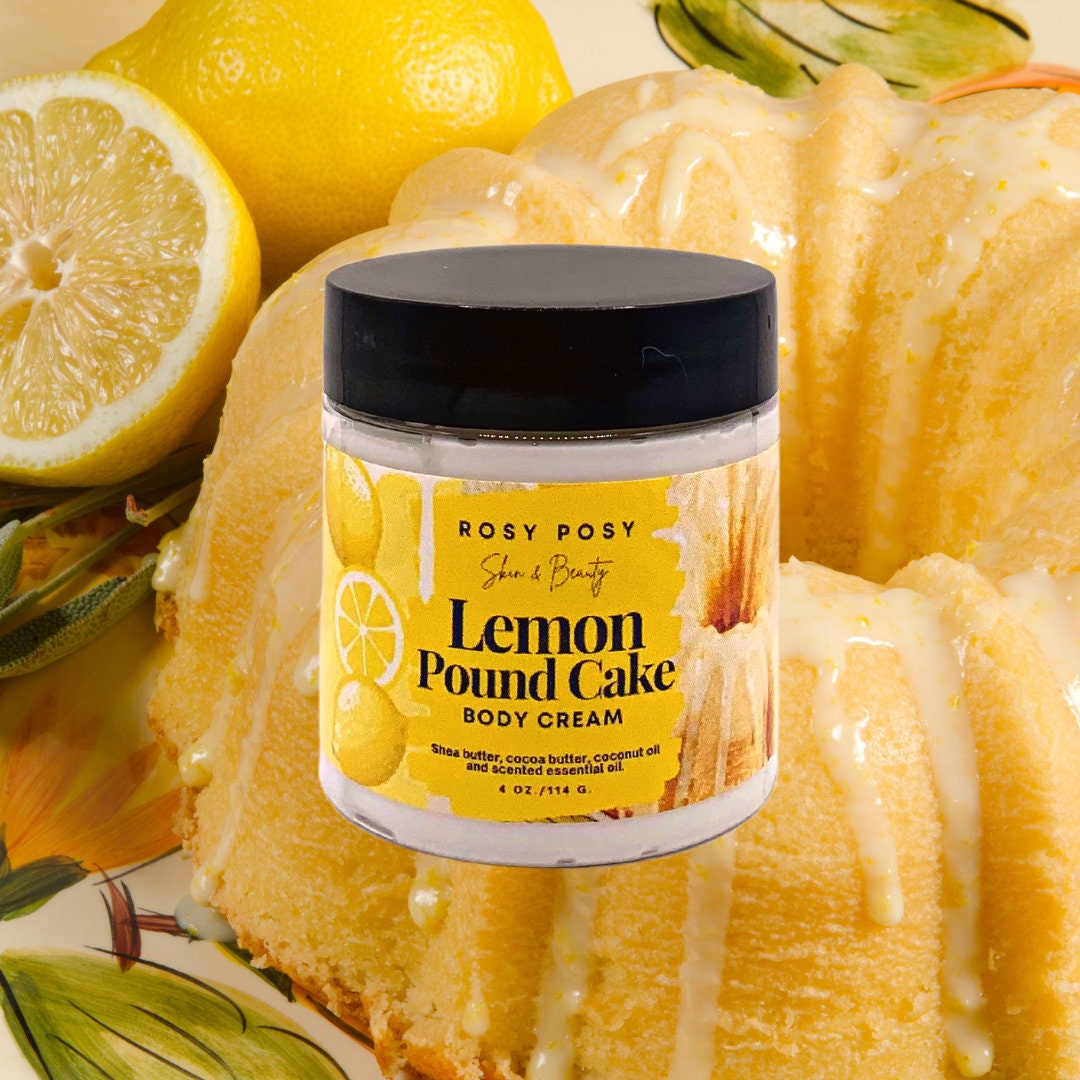 4 Oz. Lemon Poundcake Body Cream, Sweet Lemon Scent, Lemon Poundcake ...