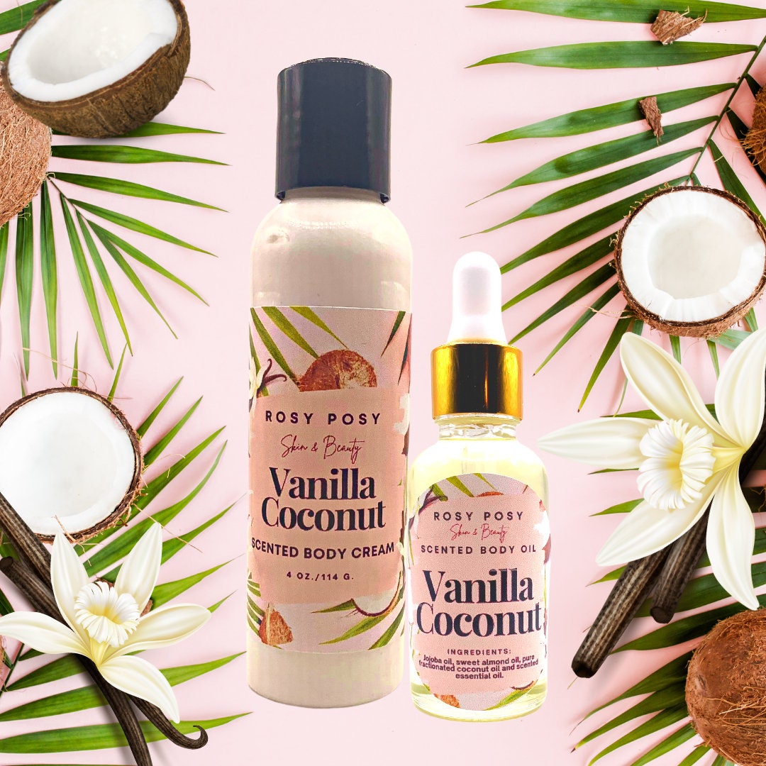Vanilla Coconut Body Bundle 4 Oz. Vanilla Coconut Body Cream 1 Oz. Vanilla Coconut Oil Vanilla Coconut Coconut Body Cream Coconut Etsy