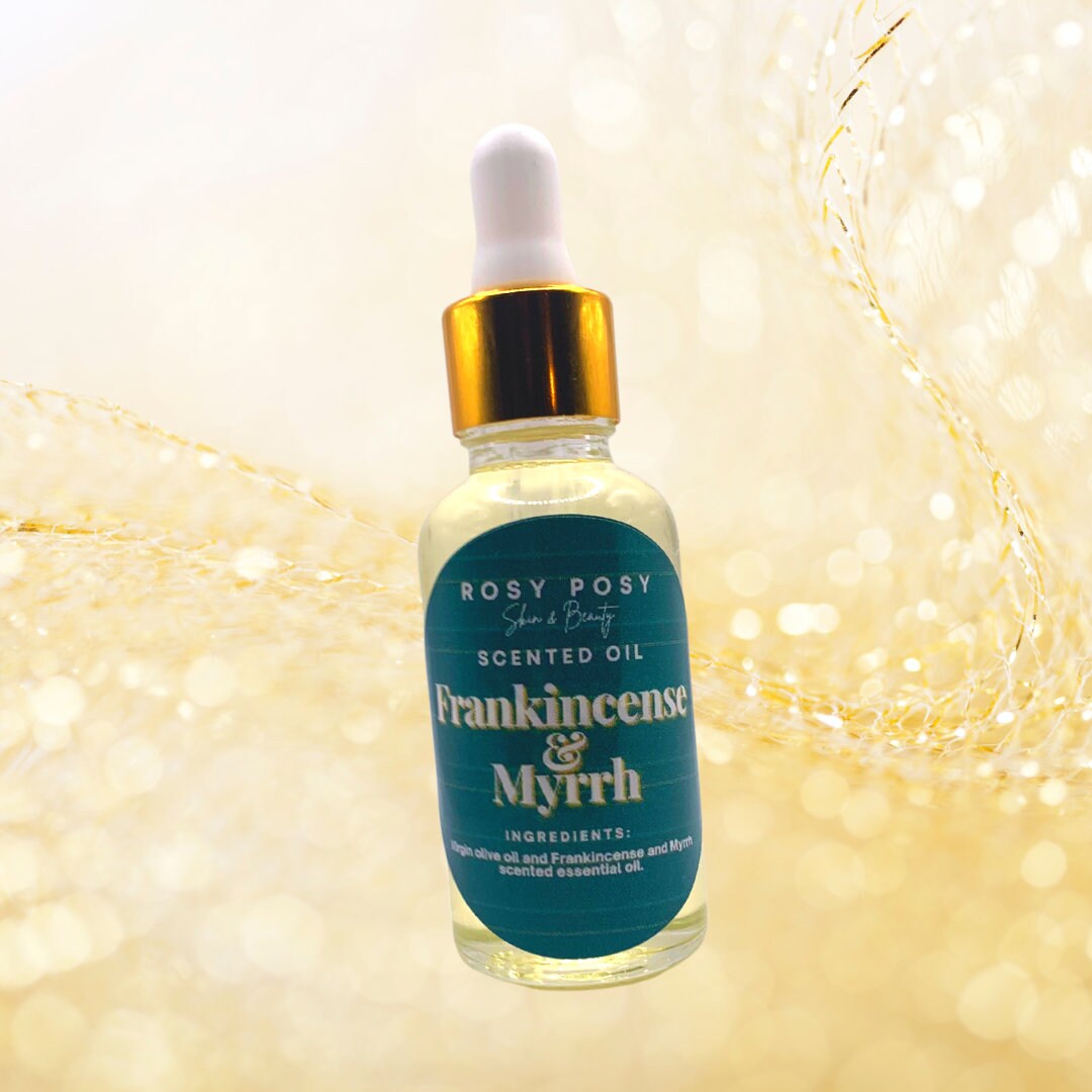 1 Oz. Frankincense & Myrrh Scented Body Oil, Unisex Oil, Glow Oil, Hand ...