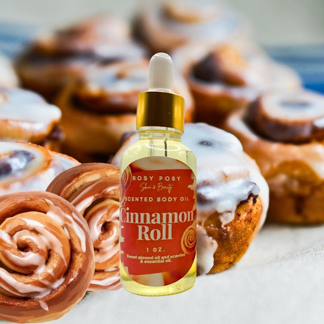 1 Oz. Cinnamon Roll Body Oil, Sweet Cinnamon Scent, Cinnamon Baked ...