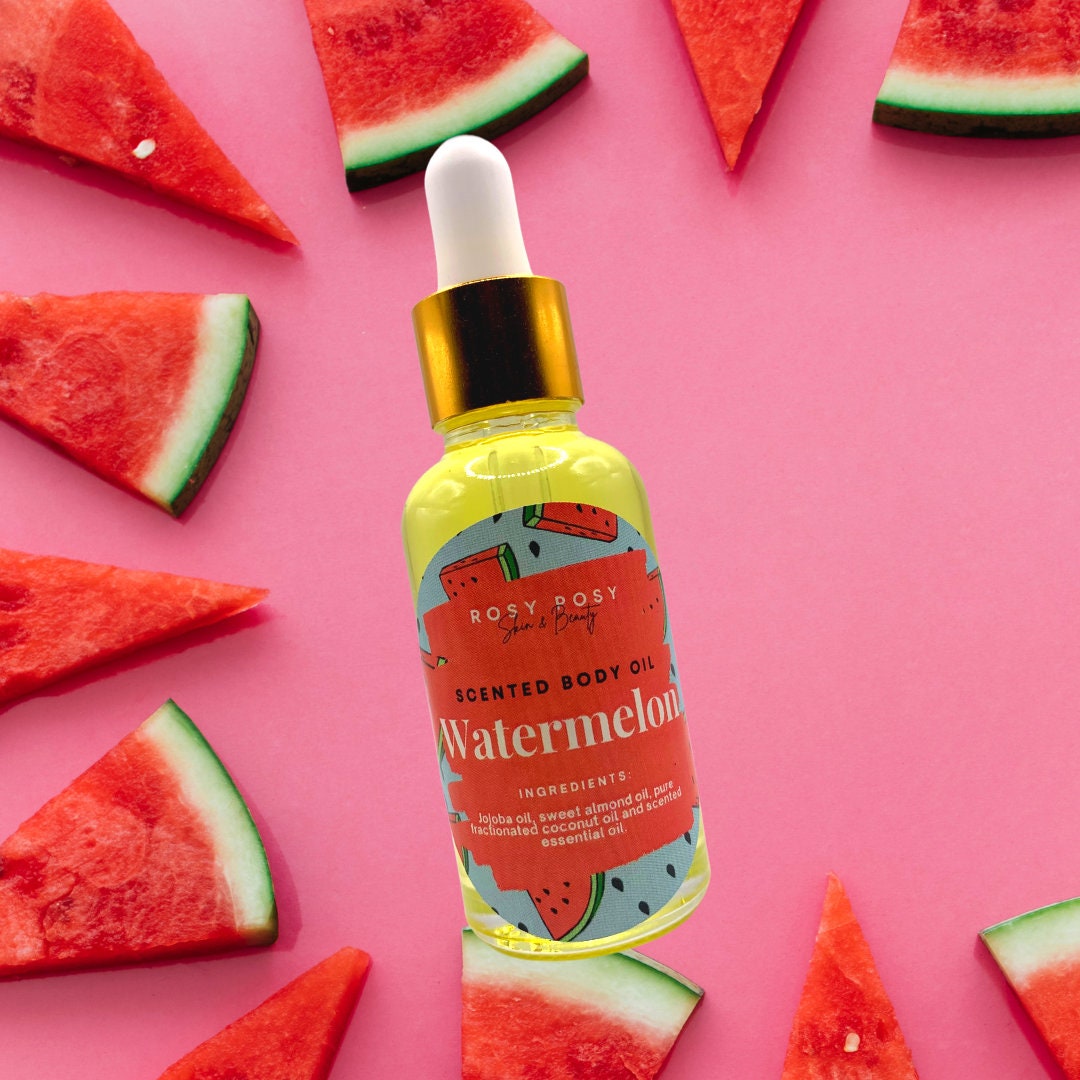 1 Oz. Watermelon Scented Body Oil, Watermelon Glow Oil, Hand Made Body ...