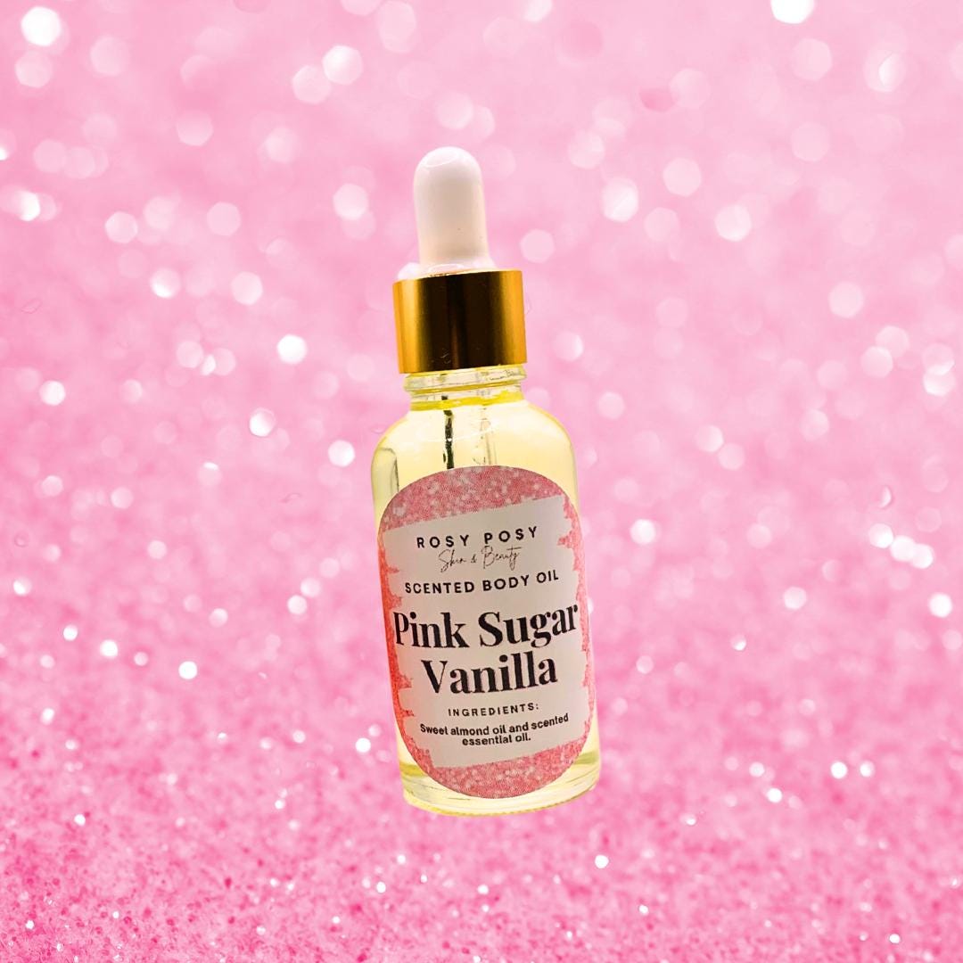1 Oz. Pink Sugar Vanilla Body Oil, Pink Sugar Scent, Warm, Sweet Scent ...