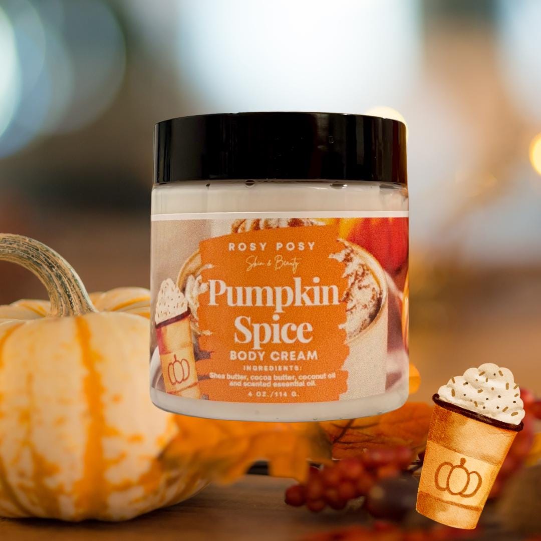 Pumpkin Spice Body Cream, 4 Oz. Cream— Warm, Fall Pumpkin Scent, A Cozy ...