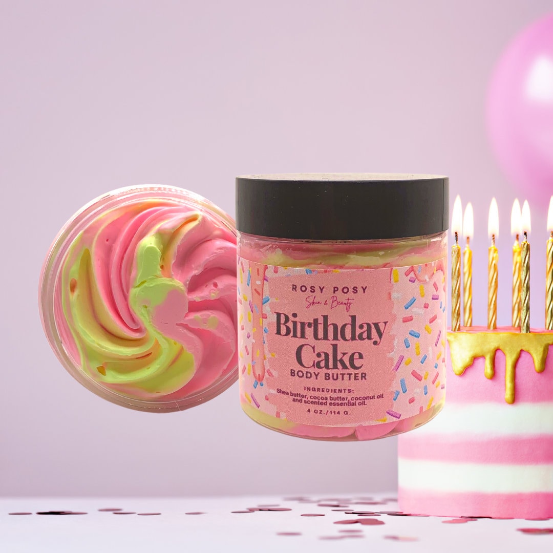 Birthday Cake Body Bundle- 4 Oz. Birthday Cake Whipped Body Butter & 1 ...