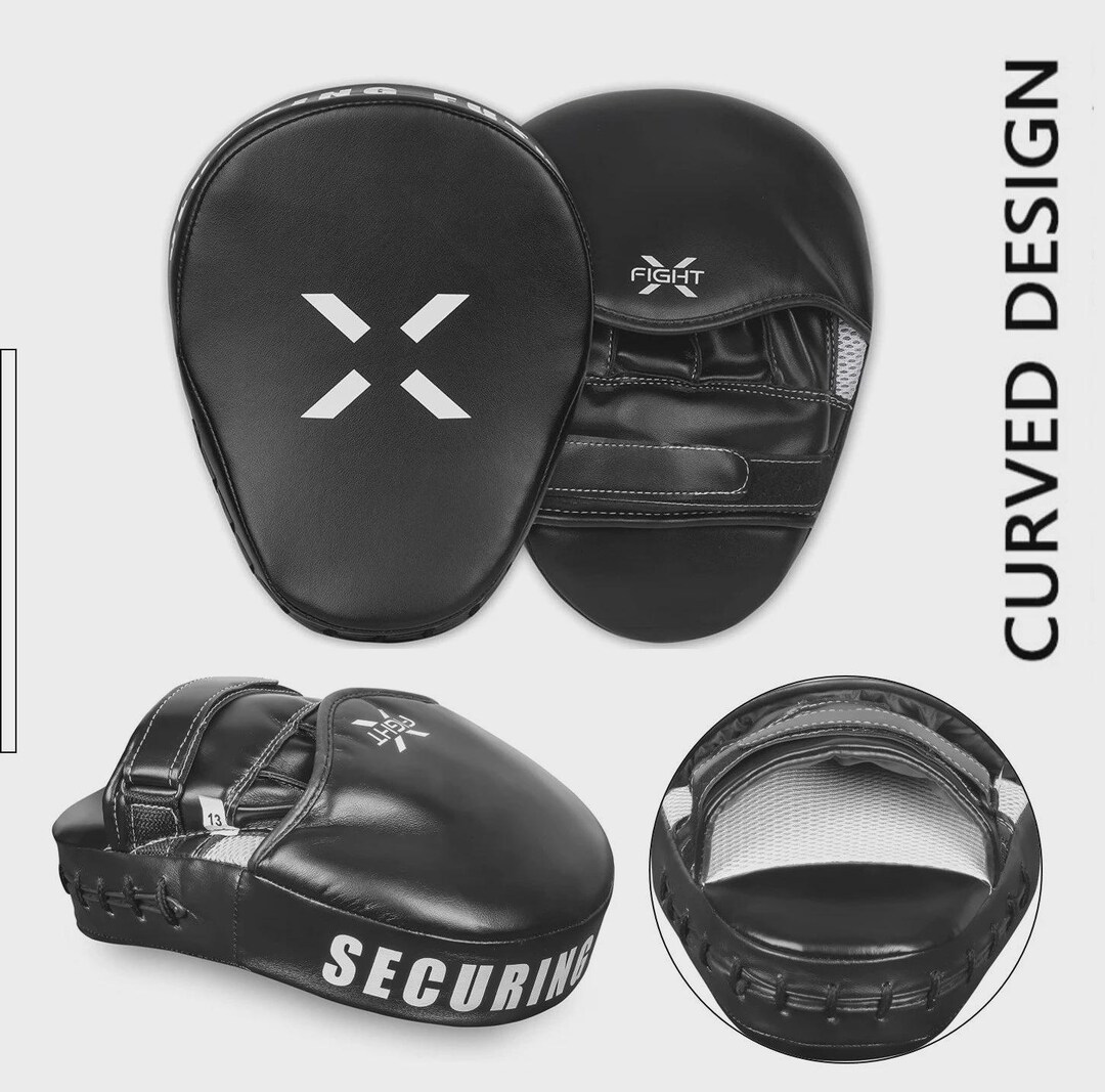 Fightx Punching Mitts for Boxing Leather Curved Punch Mitts Men & Women ...