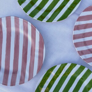 Melamine Vintage Style Striped Dinner Plates Set of 4pcs - Etsy