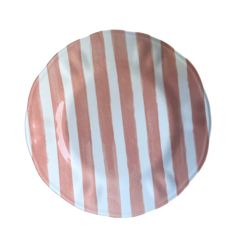 Melamine Vintage Style Striped Dinner Plates Set of 4pcs - Etsy