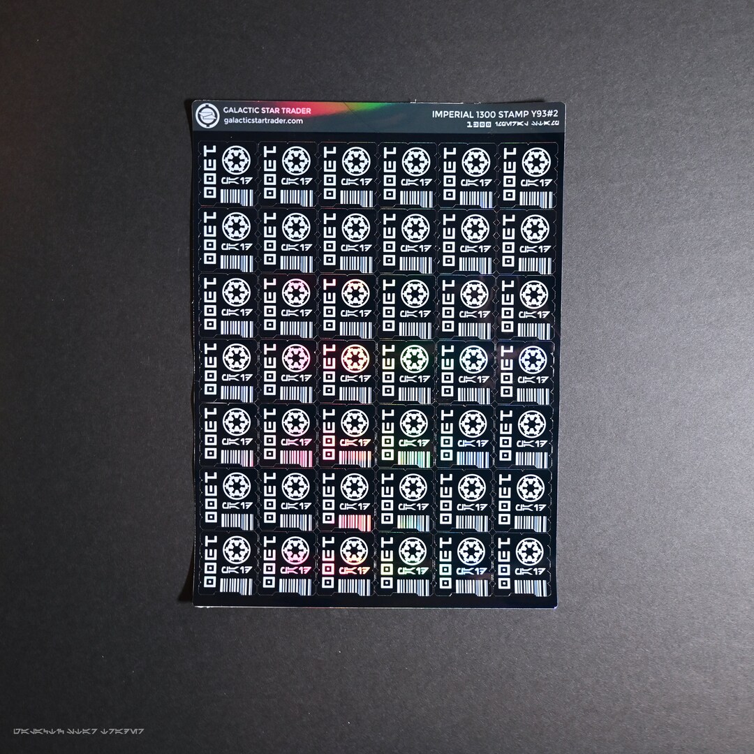 Star Wars Inspired Holographic Label Sticker Sheet / Imperial 1300 ...