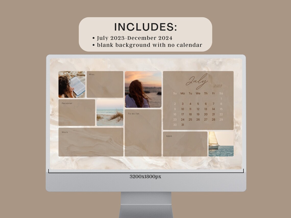 Coastal Beach Themed Desktop Organizer Wallpaper Desktop Wallpaper July ...