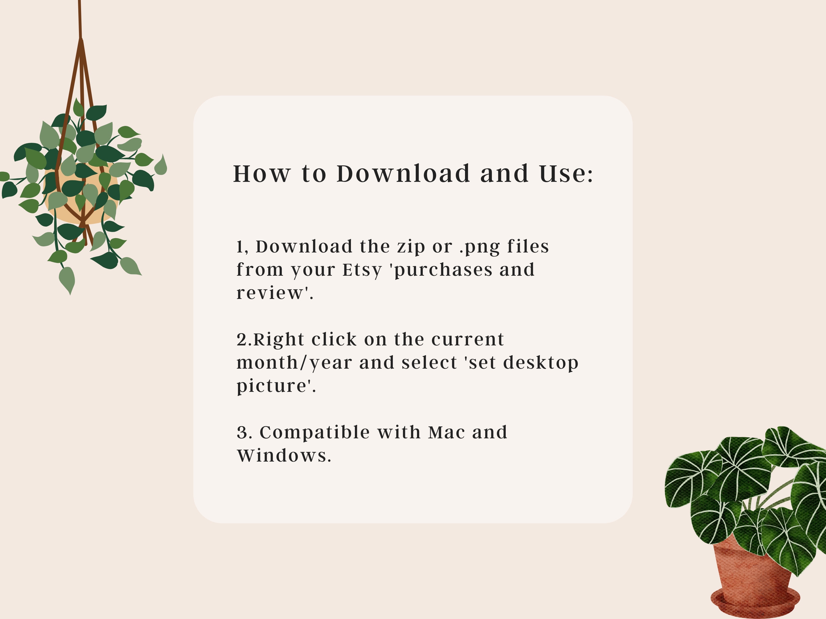 Boho Plant Themed Desktop Organizer Wallpaper Desktop Wallpaper July ...