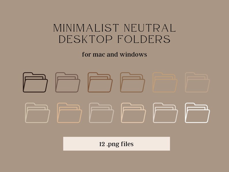 Bundle Desktop Wallpaper Organizer and Matching Folders Neutral Coastal ...