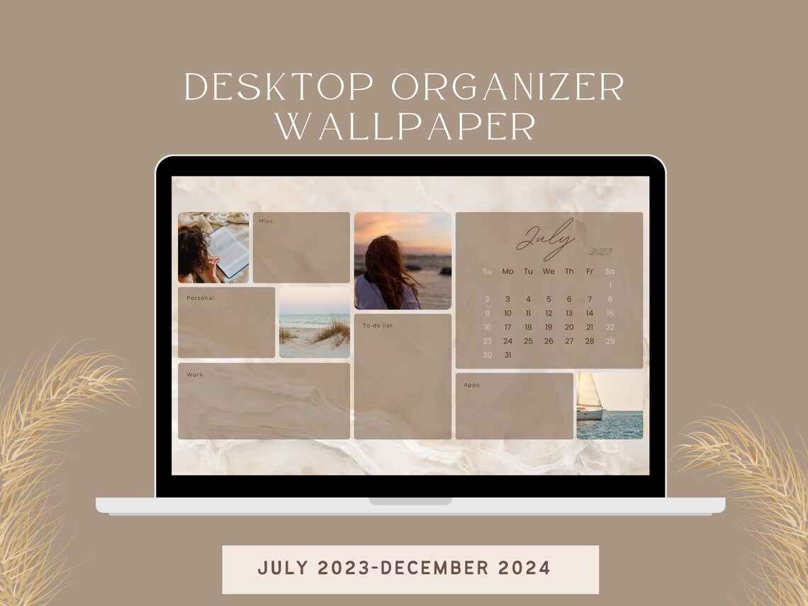 Coastal Beach Themed Desktop Organizer Wallpaper Desktop Wallpaper July ...