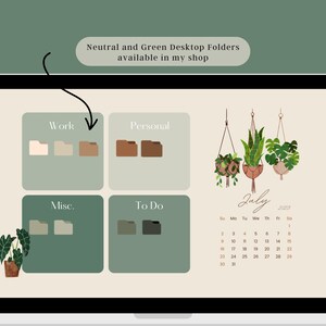 Boho Plant Themed Desktop Organizer Wallpaper Desktop Wallpaper July ...