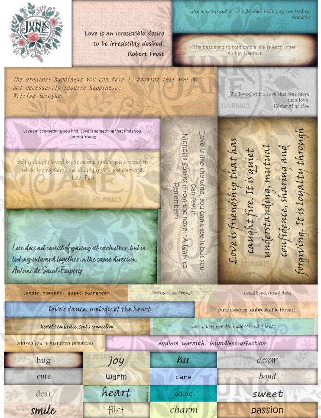 Printable Label Ephemera Create Your Own or Preloaded With 2k Quotes ...