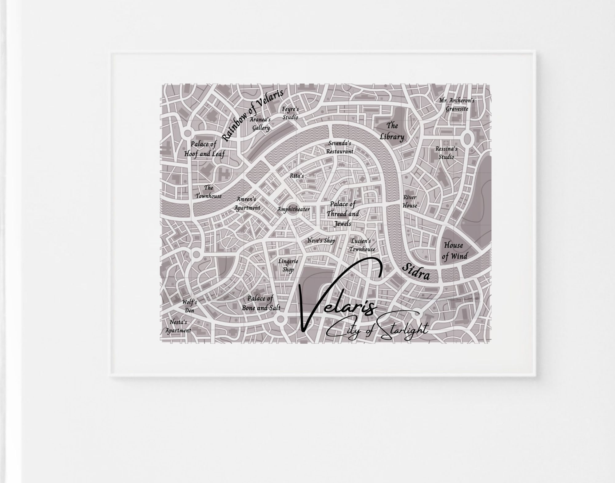 Velaris City Map / A Court of Thorns and Roses / ACOTAR / SJM - Etsy