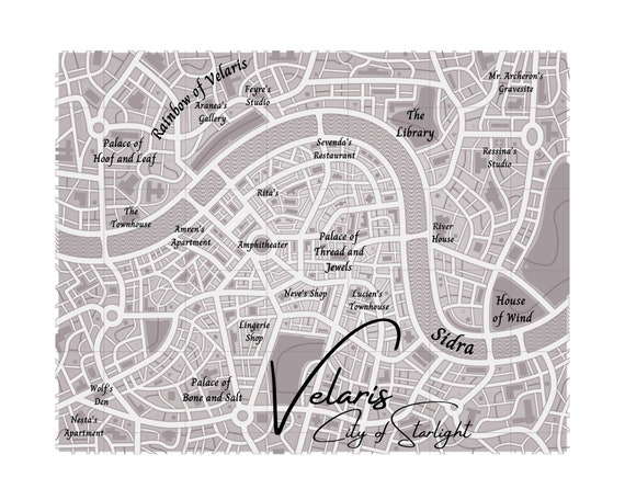 Velaris City Map / A Court of Thorns and Roses / ACOTAR / SJM - Etsy