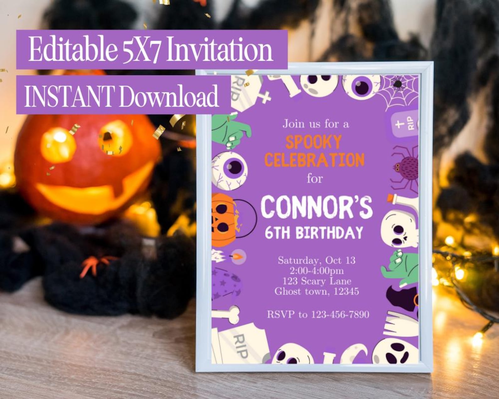 Editable Halloween Party Invitation | Spooky Celebration Invitation ...
