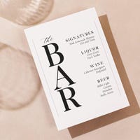 Editable Bar Menu Template | Customizable Drink List for Weddings ...
